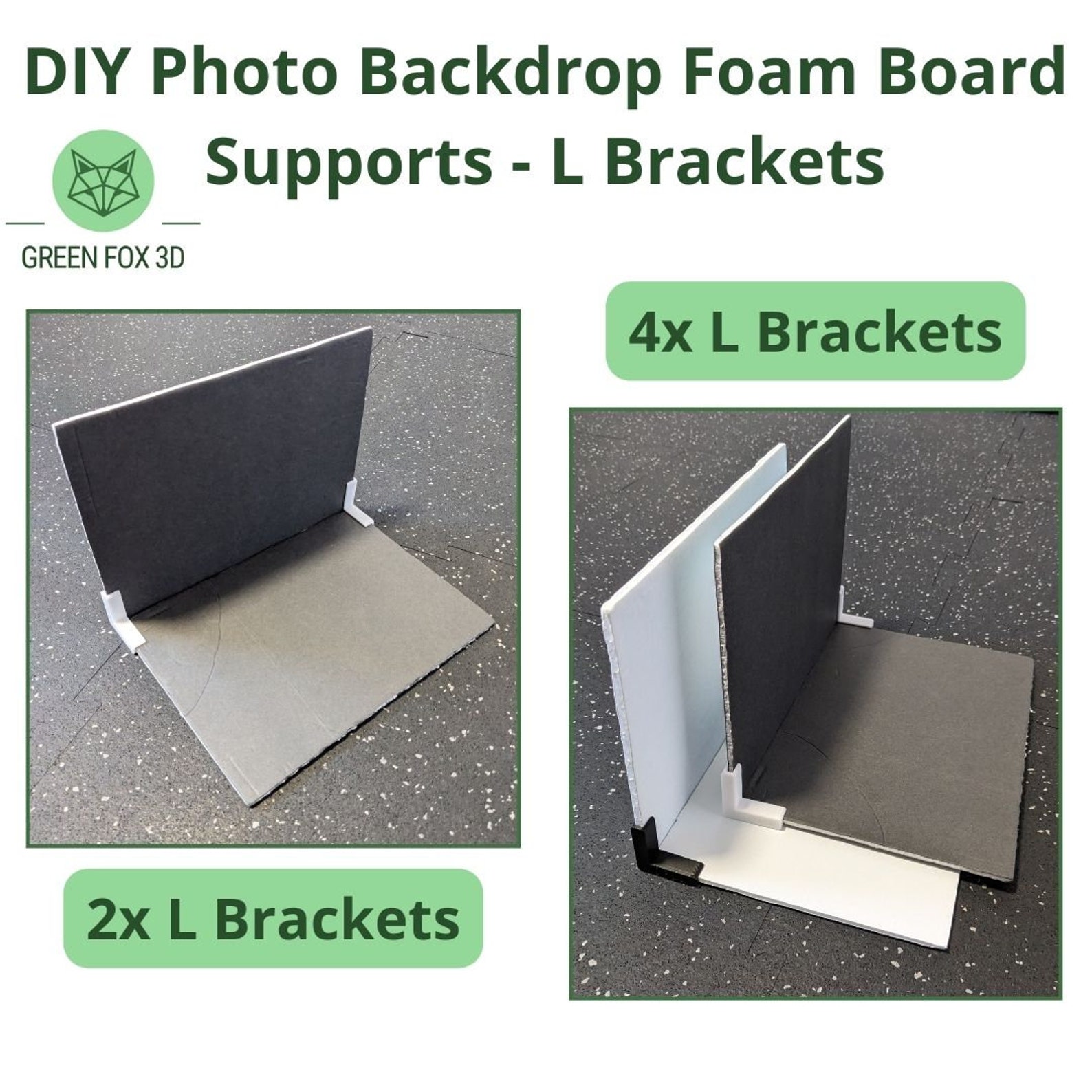 Angle Bracket Foam Board Photo Backdrop Supports: L or T Bracket 3/16 ...