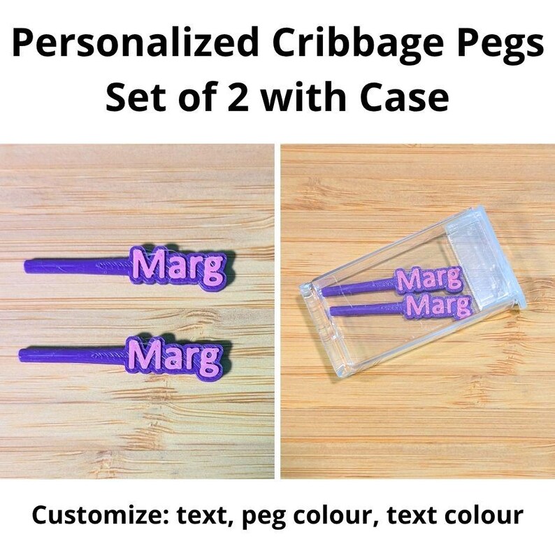 Personalized Cribbage Pegs With Storage Case, up to 8 Characters - Etsy