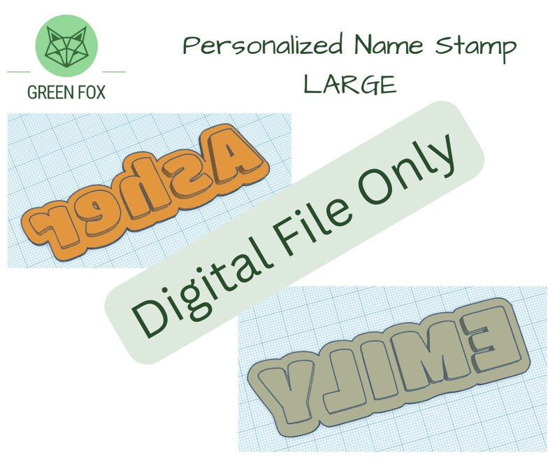 DIGITAL File Custom Play-doh Name Stamp STL - Ready to 3D Print - Etsy