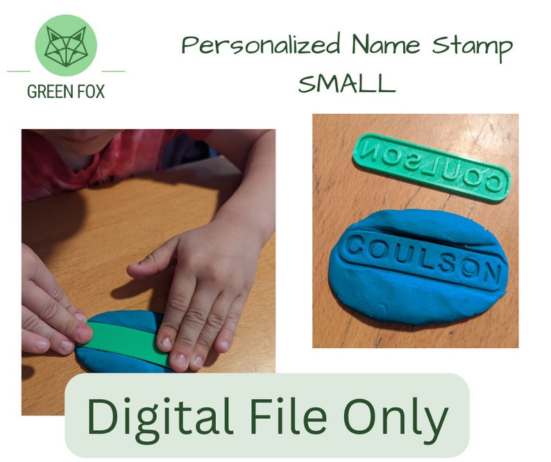 DIGITAL File Custom Play-doh Name Stamp STL Ready to 3D - Etsy