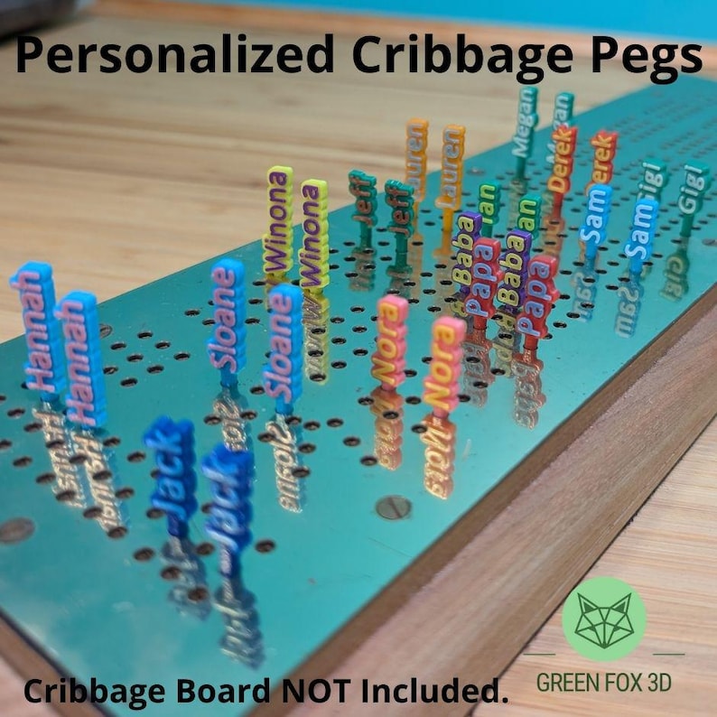 Personalized Cribbage Pegs With Storage Case, up to 8 Characters - Etsy