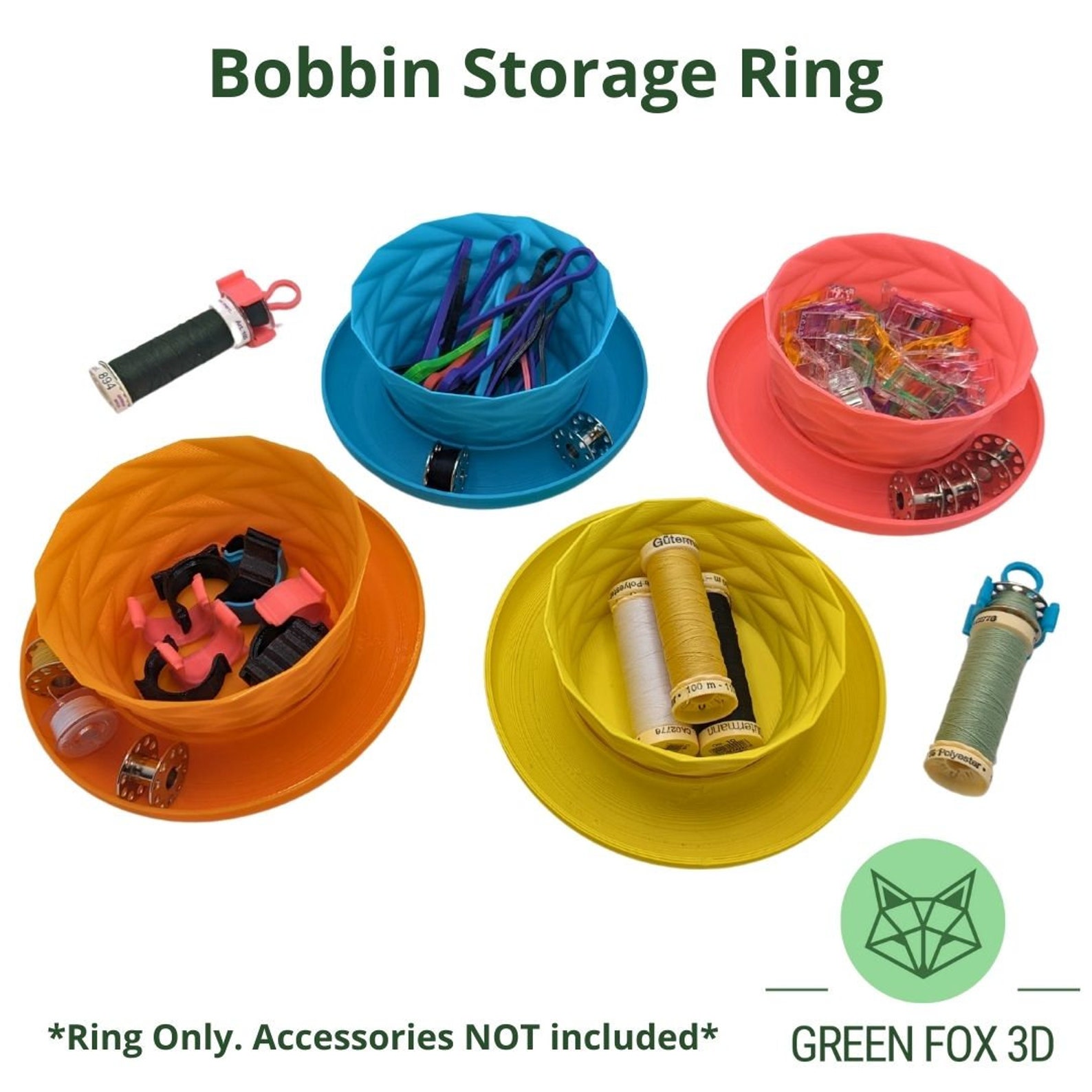 Snap in Bobbin Storage Ring - Holds 20+ Standard Bobbins - Sewing Aid ...