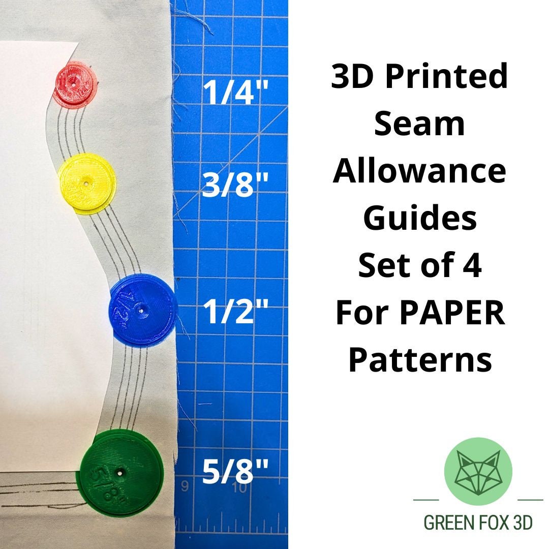Seam Allowance Tracing Discs for Paper Patterns: 1/4" 3/8" 1/2" 5/8 ...