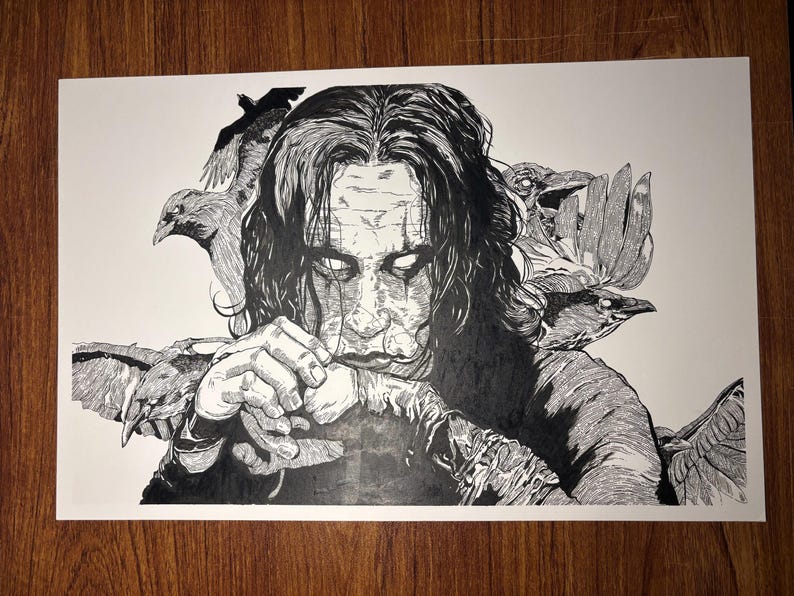 The Crow Original Drawing - Etsy