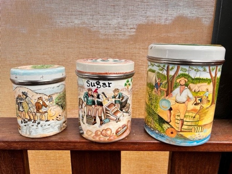 Steel Canister Sets, Hand Painted Canister, Kashmir, Gold Prospecting ...