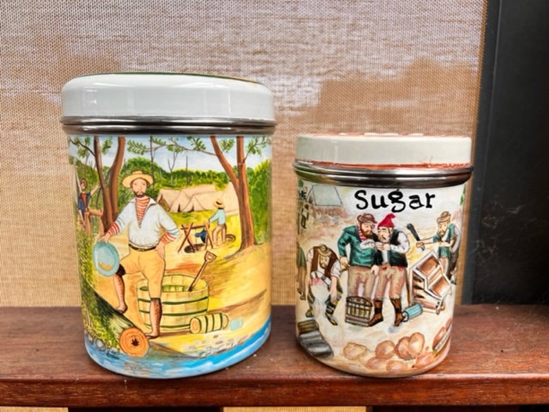 Steel Canister Sets, Hand Painted Canister, Kashmir, Gold Prospecting ...
