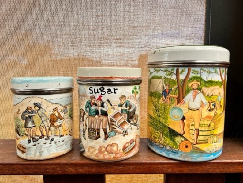 Steel Canister Sets, Hand Painted Canister, Kashmir, Gold Prospecting ...