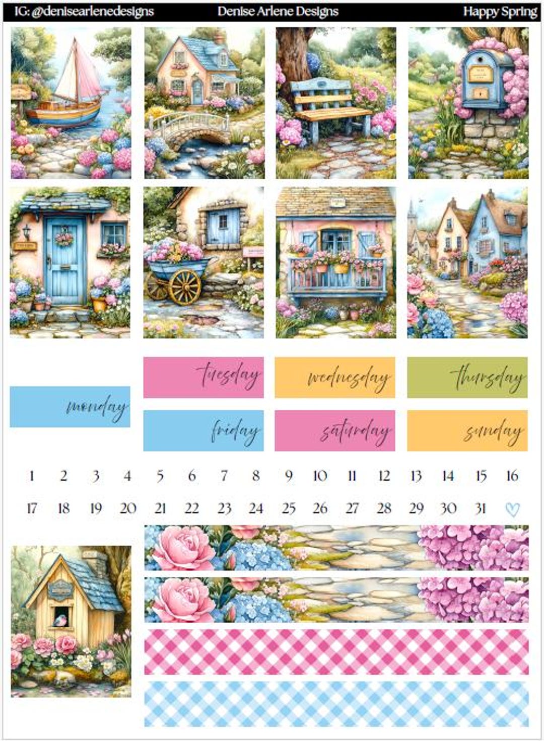 HAPPY SPRING Printable Weekly Planner Kit - Etsy