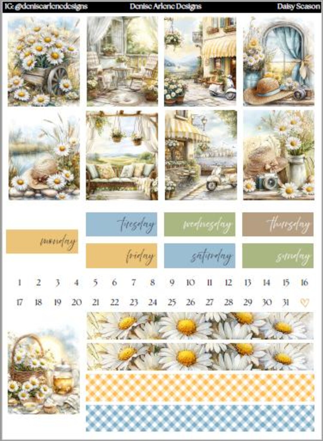 DAISY SEASON Printable Weekly Planner Kit - Etsy