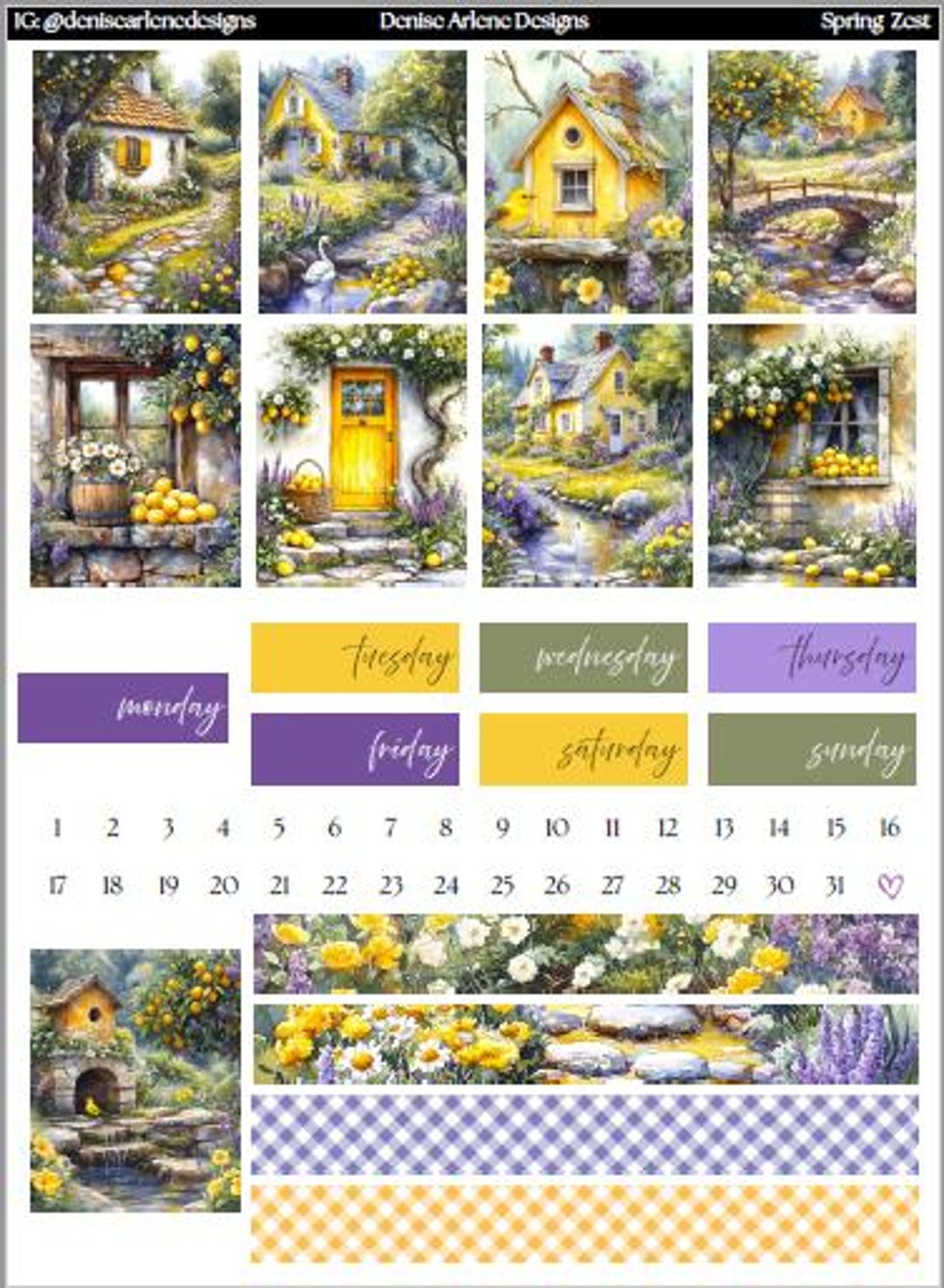SPRING ZEST Printable Weekly Planner Kit (digital Download) - Etsy