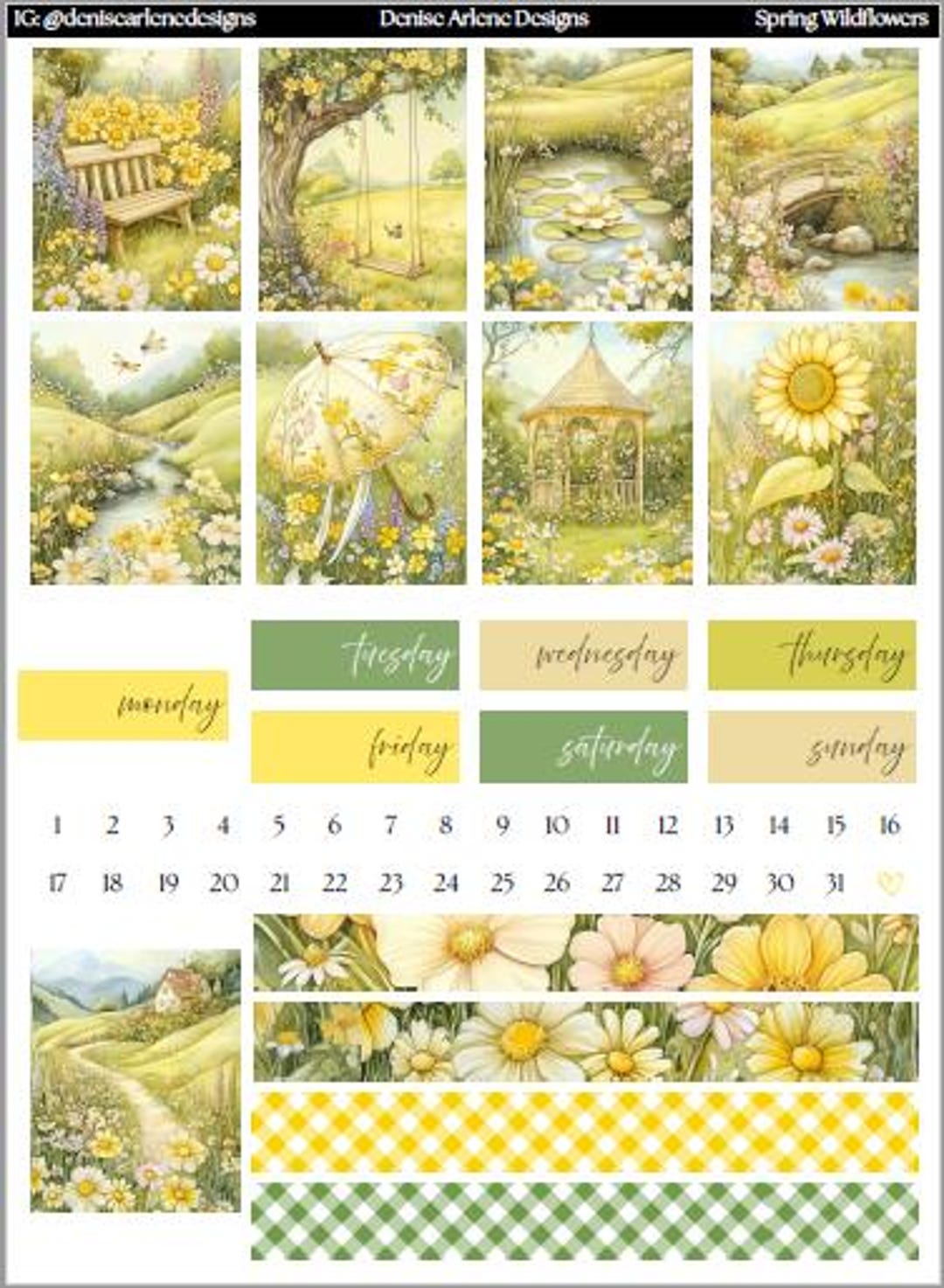 SPRING WILDFLOWERS Printable Weekly Planner Kit (digital Download) - Etsy
