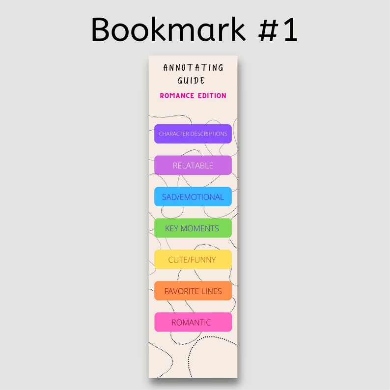 ANNOTATING BOOKMARKS Bookmarks Annotating Tabs Book - Etsy
