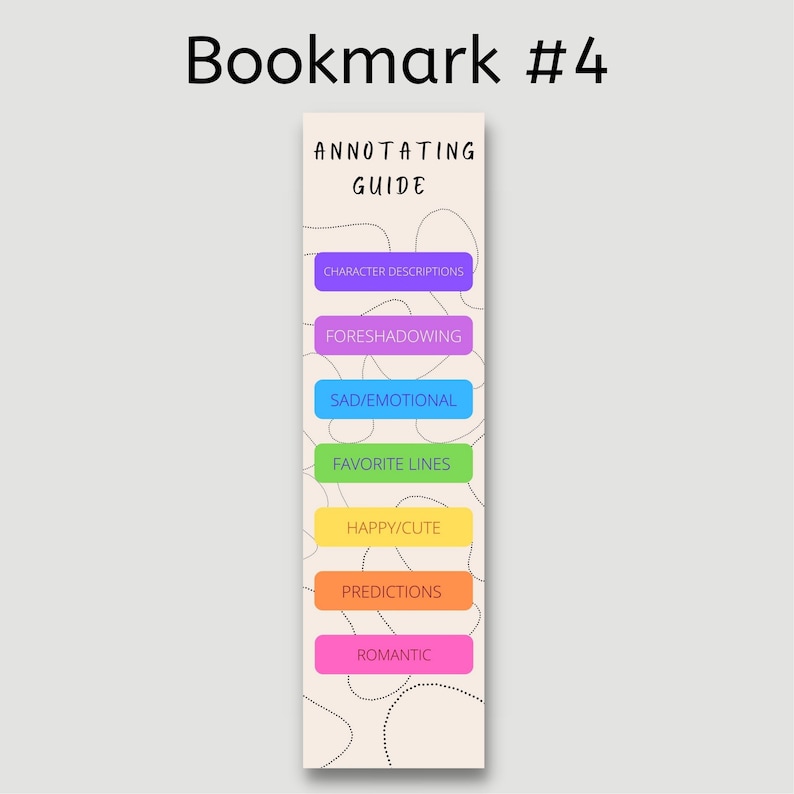 ANNOTATING BOOKMARKS Bookmarks Annotating Tabs Book - Etsy