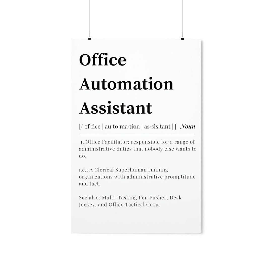 Office Automation Assistant, Version 1 Premium Matte Vertical Posters ...