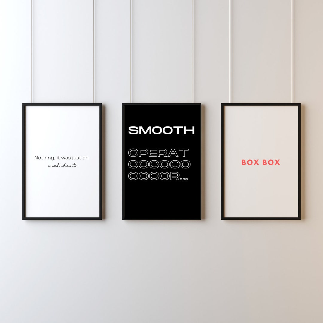 Set of 3 Formula 1 Print, Carlos Sainz, Charles Leclerc, Box Box, F1 ...