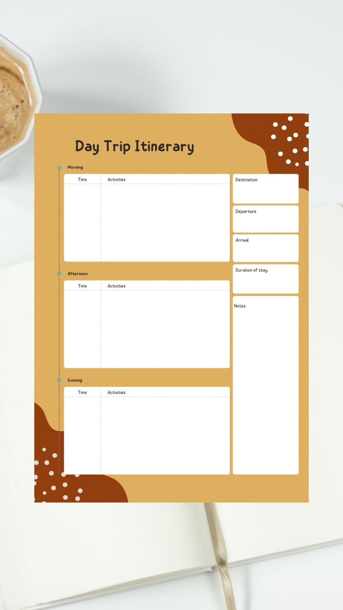Day Trip Itinerary Printable Fall| Day Trip Itinerary | Daily Printable ...