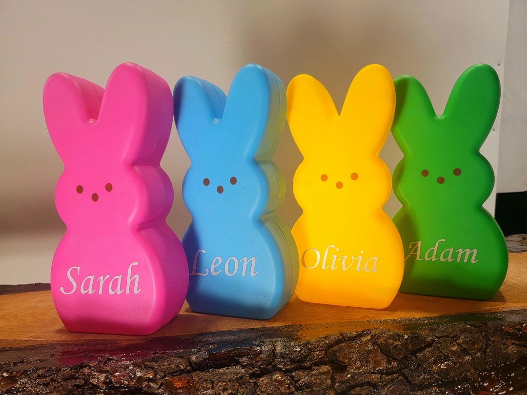 Personalized Easter Peeps Bunny 10" LED Candle , Easter Decor FREE ...