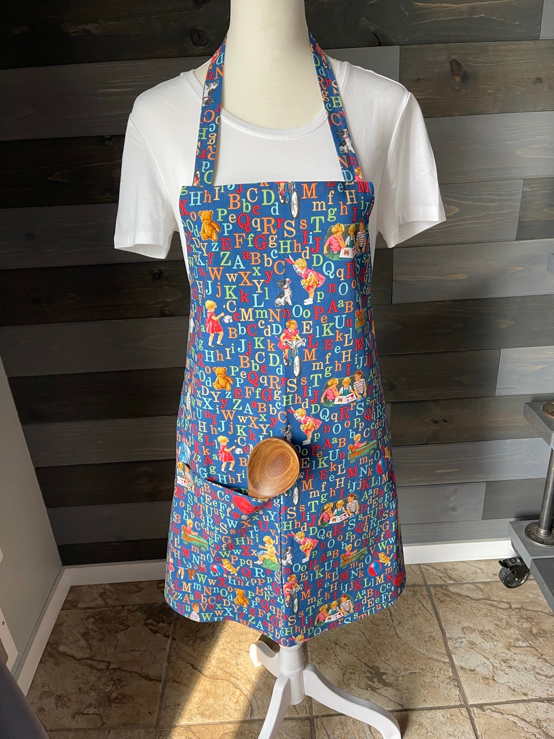 Jack an Jill Apron | Abc’s Apron | Reversible Apron | Cotton Apron ...