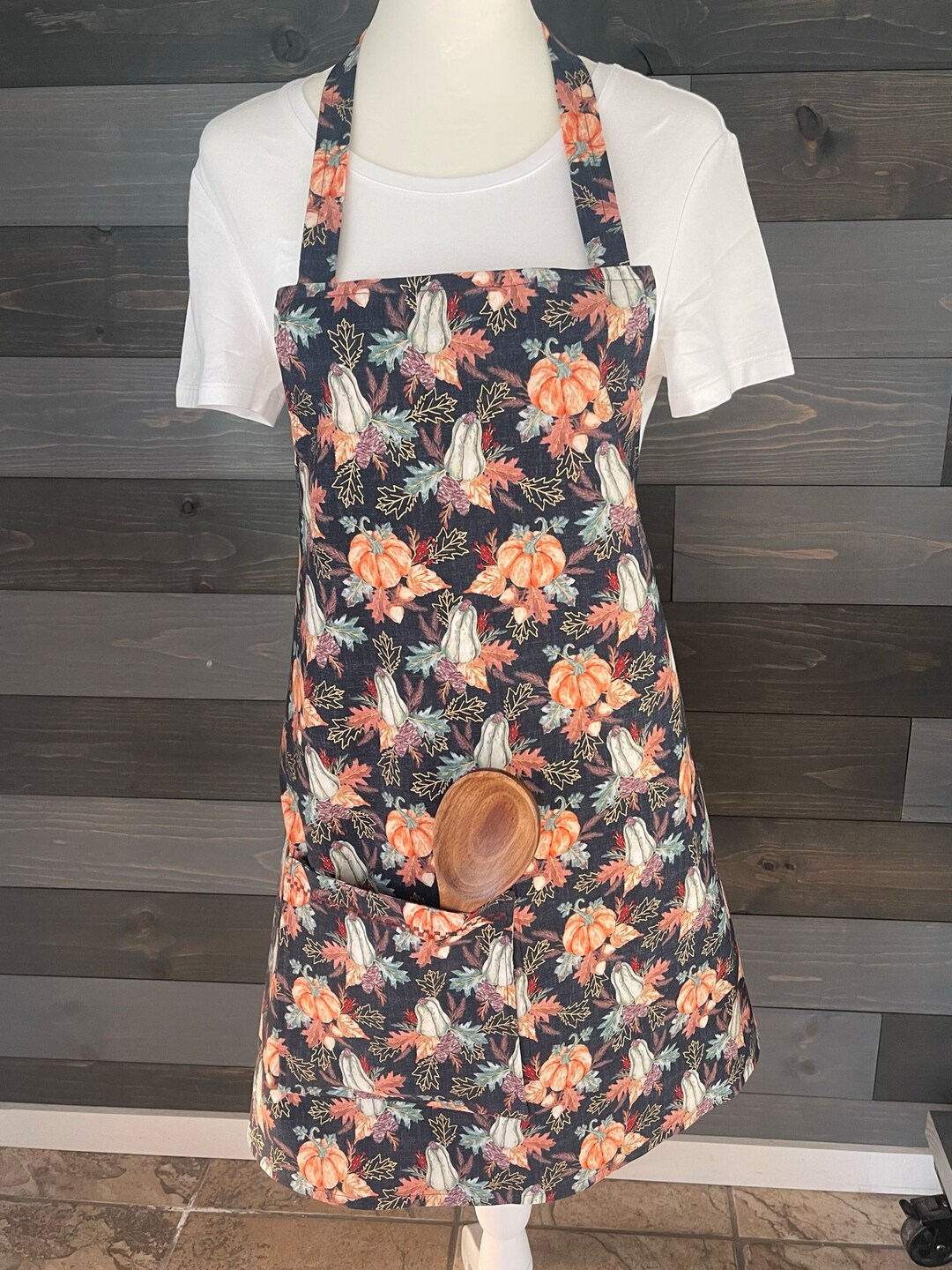 Fall Apron | Pumpkin Apron | Gourds Apron | Reversible Apron | Handmade ...