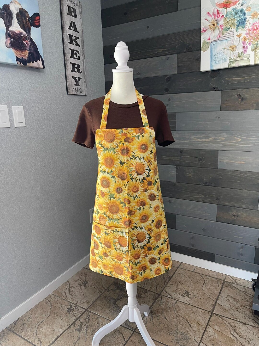 Sunflowers Apron | Reversible Apron | Handmade Apron | Farmhouse Apron ...