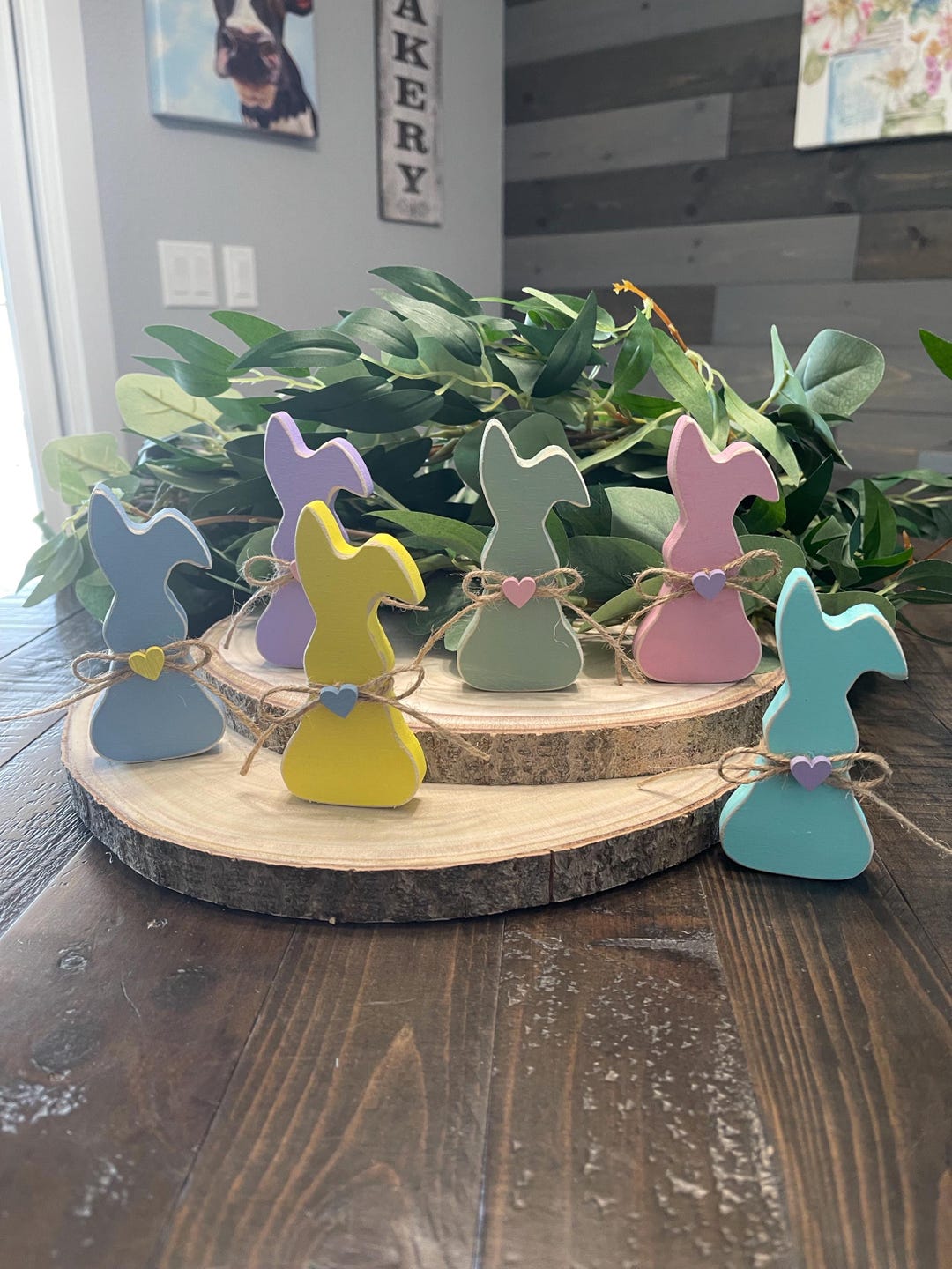 Easter Bunny Decoration | Wooden Bunny Decoration | Spring Decoration ...