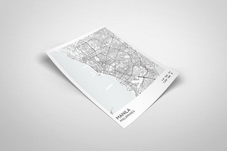 Manila Map Print, Philippines Map Art, Manila City Map, Capital City ...