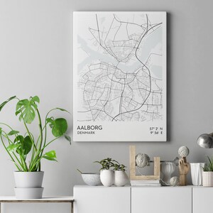Aalborg City Map Art, Aalborg Poster, Denmark Cities, Aalborg Location ...