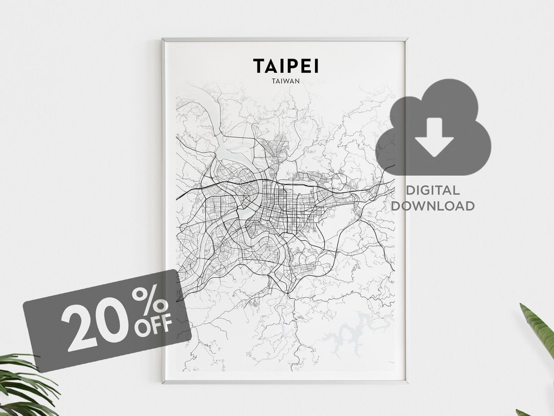 Taipei City Map, Taipei Map Print, Taiwan Art Poster, Gift for Traveler ...