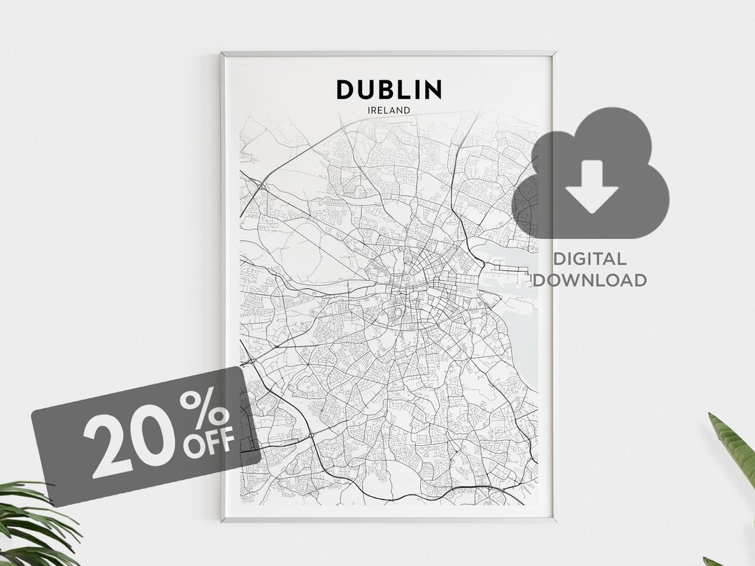 Dublin Map Print, Ireland Map Art, Dublin City Map Poster, Ireland Map ...