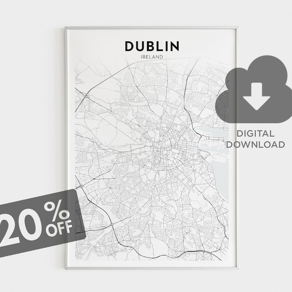 Map of Dublin - Etsy