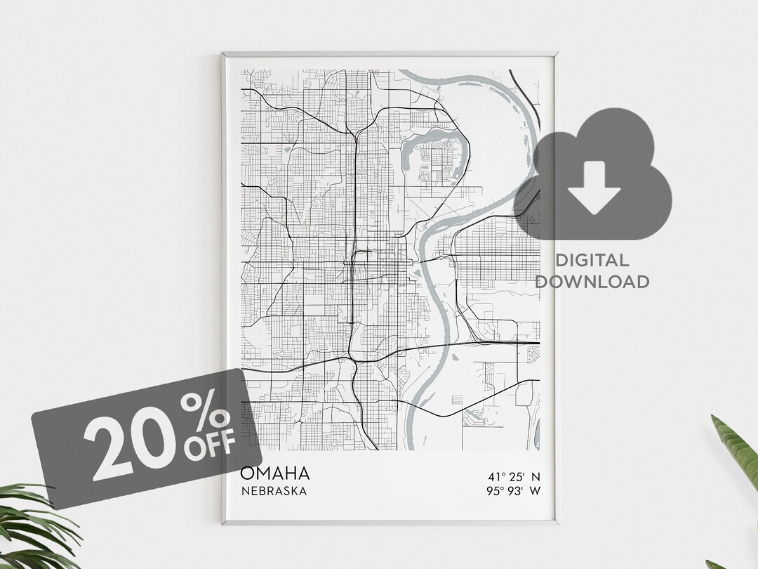 Omaha City Map, Nebraska Wall Art, Omaha Map Prints, Omaha City Nursery ...