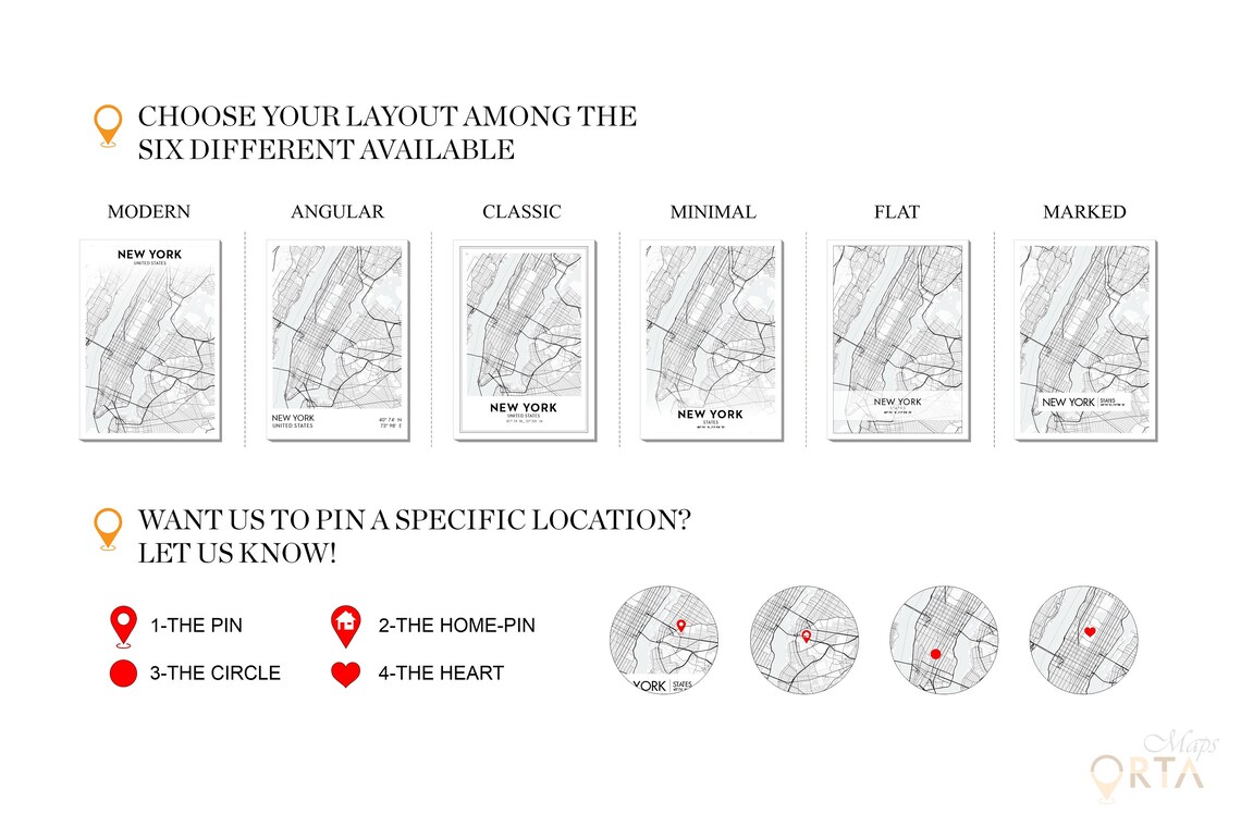 Custom City Map, Any City, Any Town, Personalized Map, Custom Map Print ...
