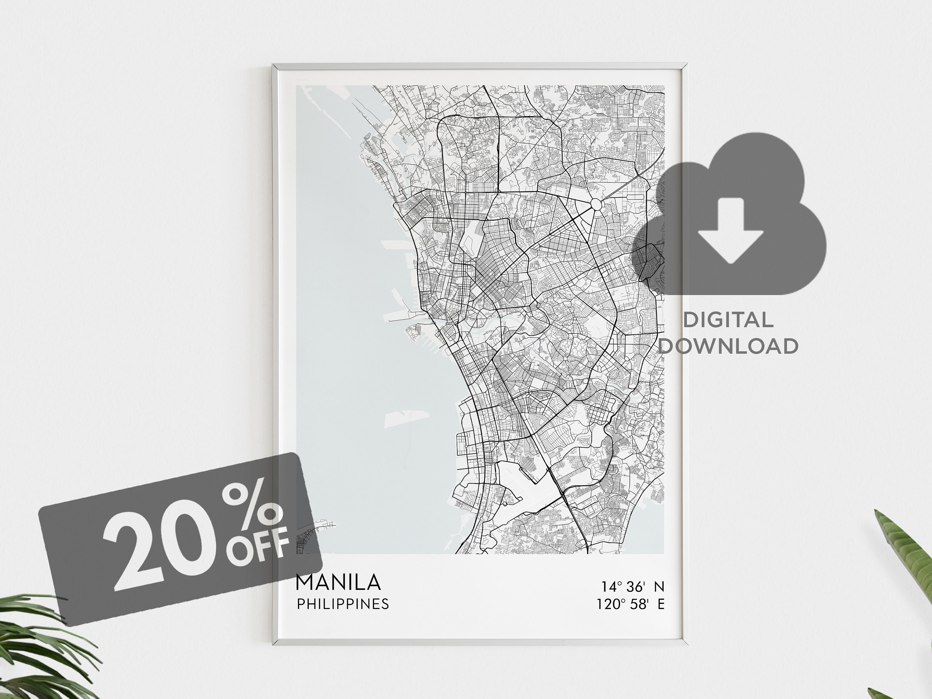 Manila Map Print, Philippines Map Art, Manila City Map, Capital City ...