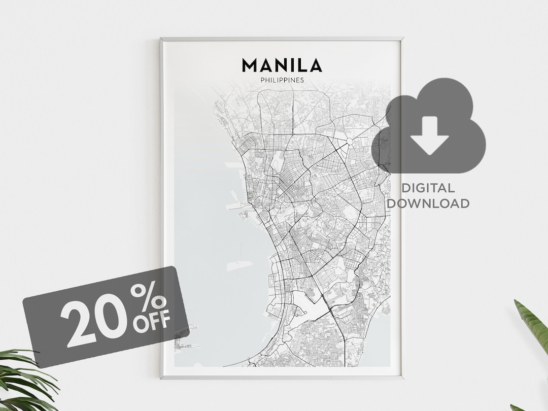 Manila Map Print, Manila Map Art, Philippines Poster, Manila Wall Art ...