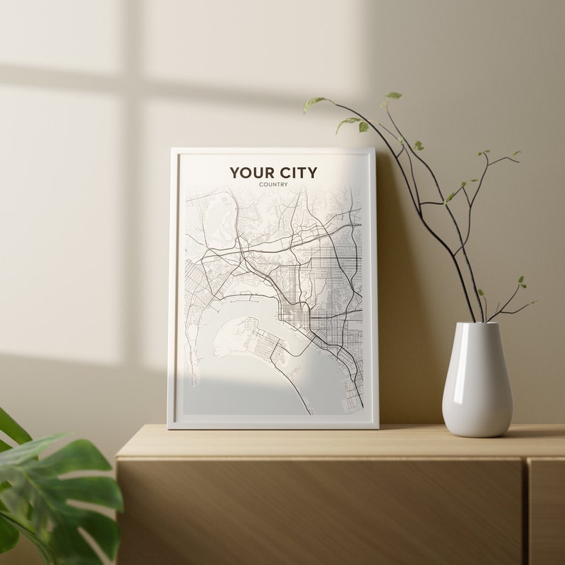 Custom City Map, Personalized Map City Map, Custom Map Print, Any City ...