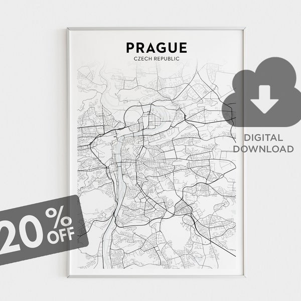 Prague Map Print - Etsy