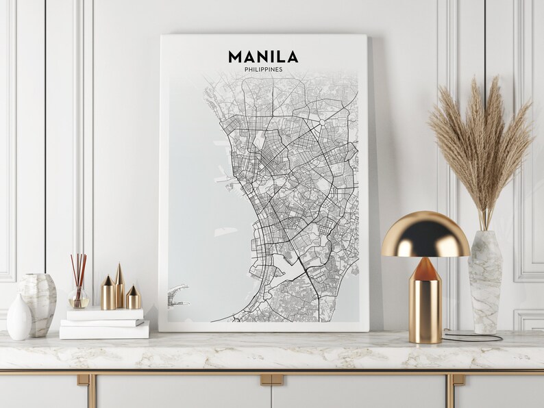 Manila Map Print, Manila Map Art, Philippines Poster, Manila Wall Art ...
