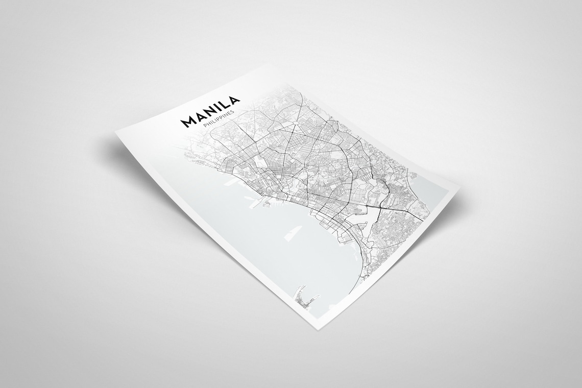 Manila Map Print, Manila Map Art, Philippines Poster, Manila Wall Art ...