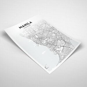 Manila Map Print, Manila Map Art, Philippines Poster, Manila Wall Art ...