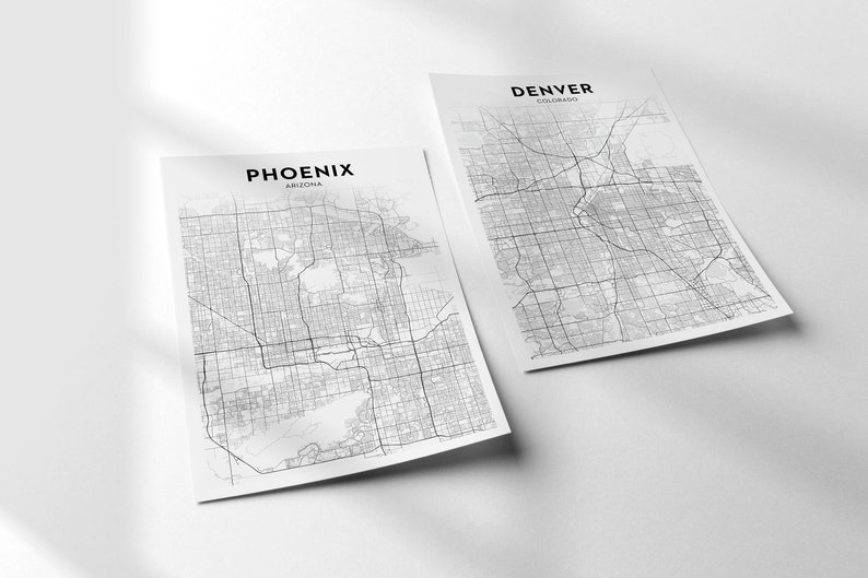Phoenix City Map Download, Phoenix Map Print, Arizona Map Art Print ...