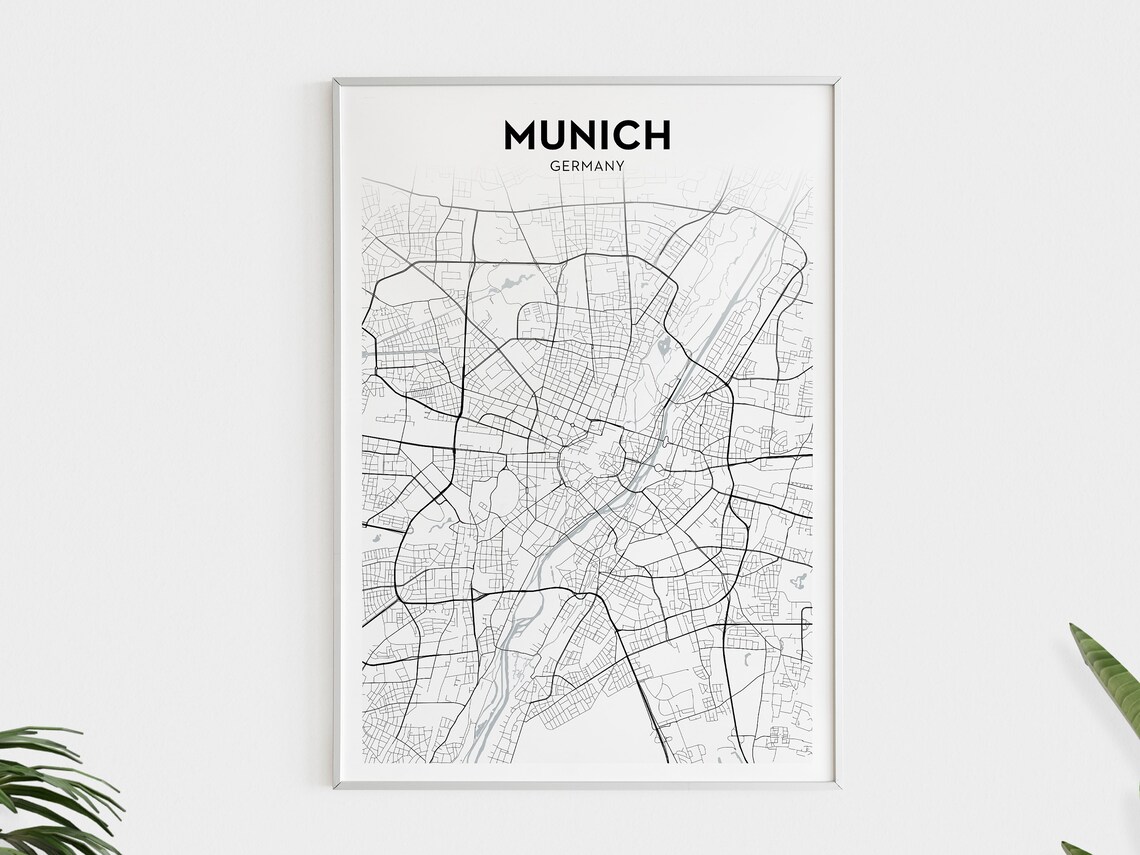 Munich City Map Download Germany Map Print München Map Art - Etsy