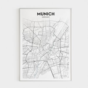 Munich City Map Download Germany Map Print München Map Art - Etsy