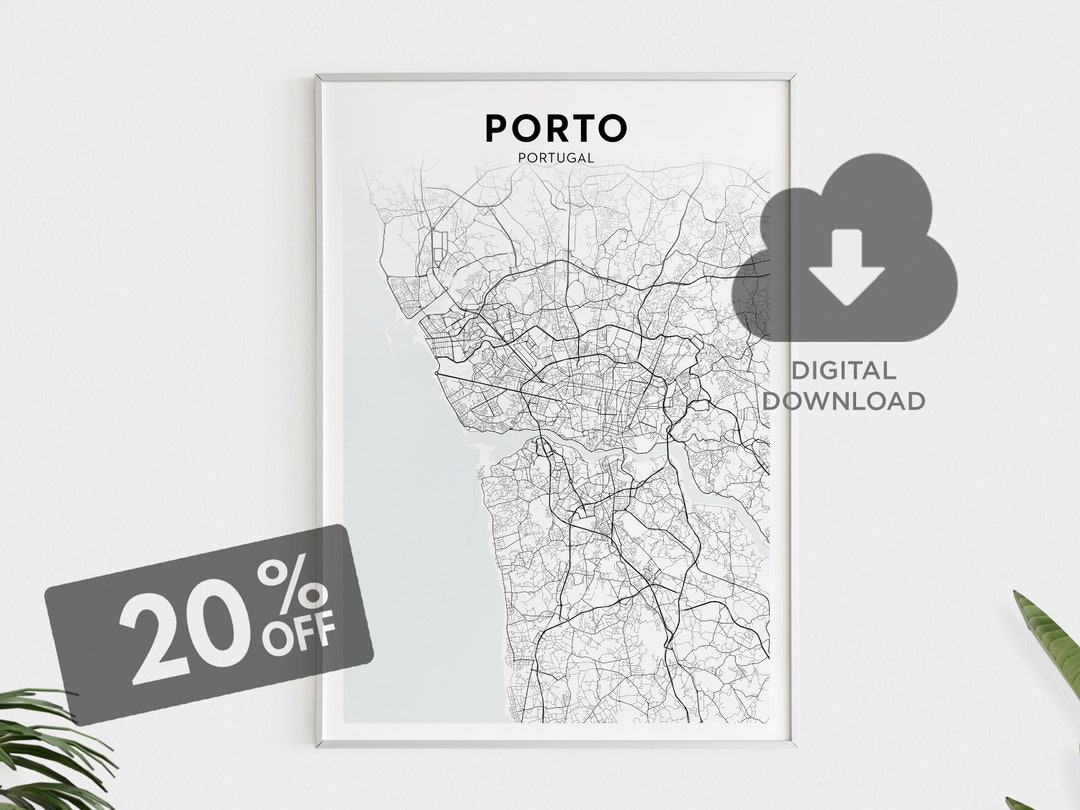 Porto Map Print, Porto Printable Wall Art, Porto City Map, Portugal Art ...