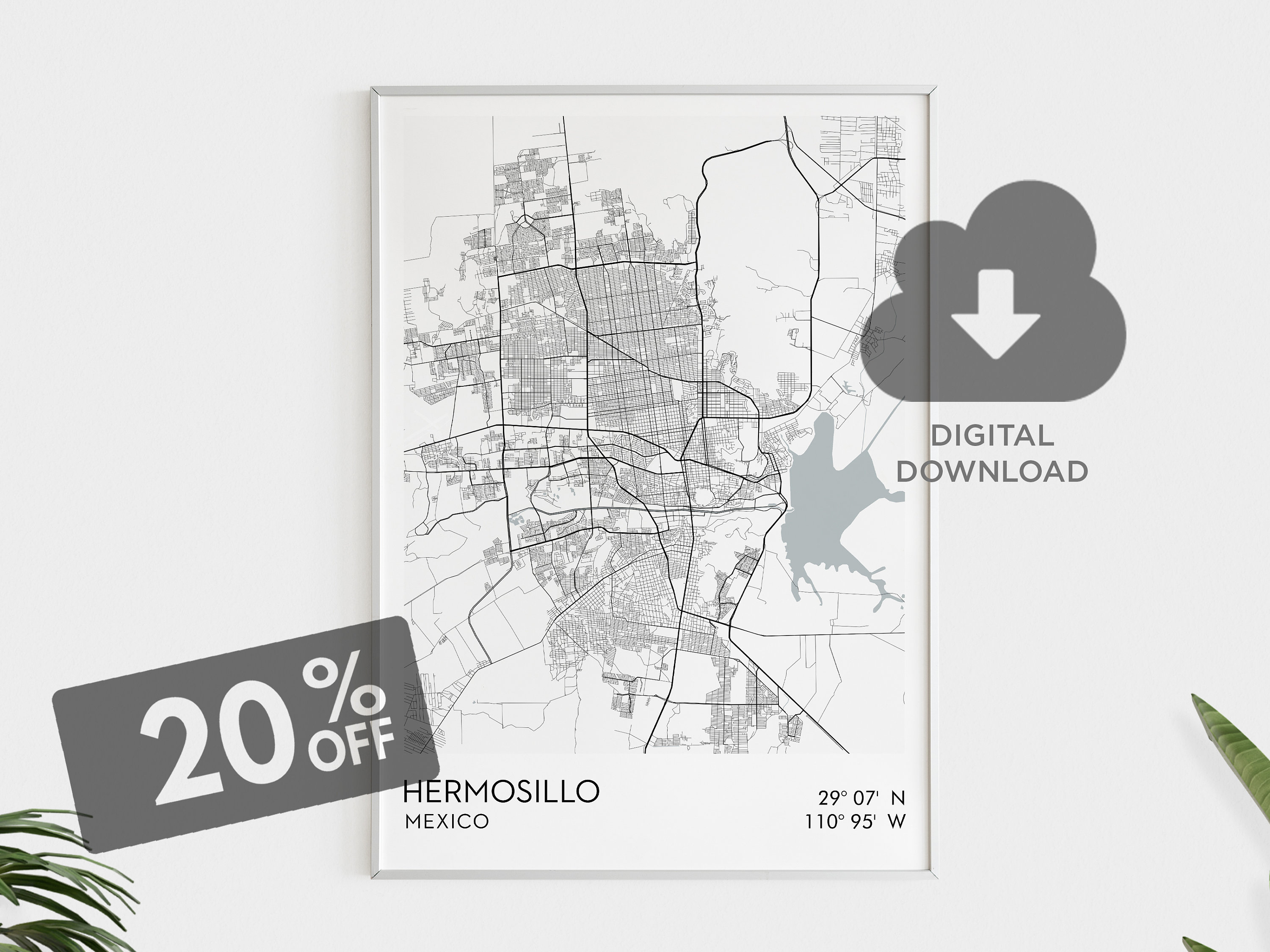 Hermosillo Map Print Mexico Map Art Hermosillo Map Digital - Etsy