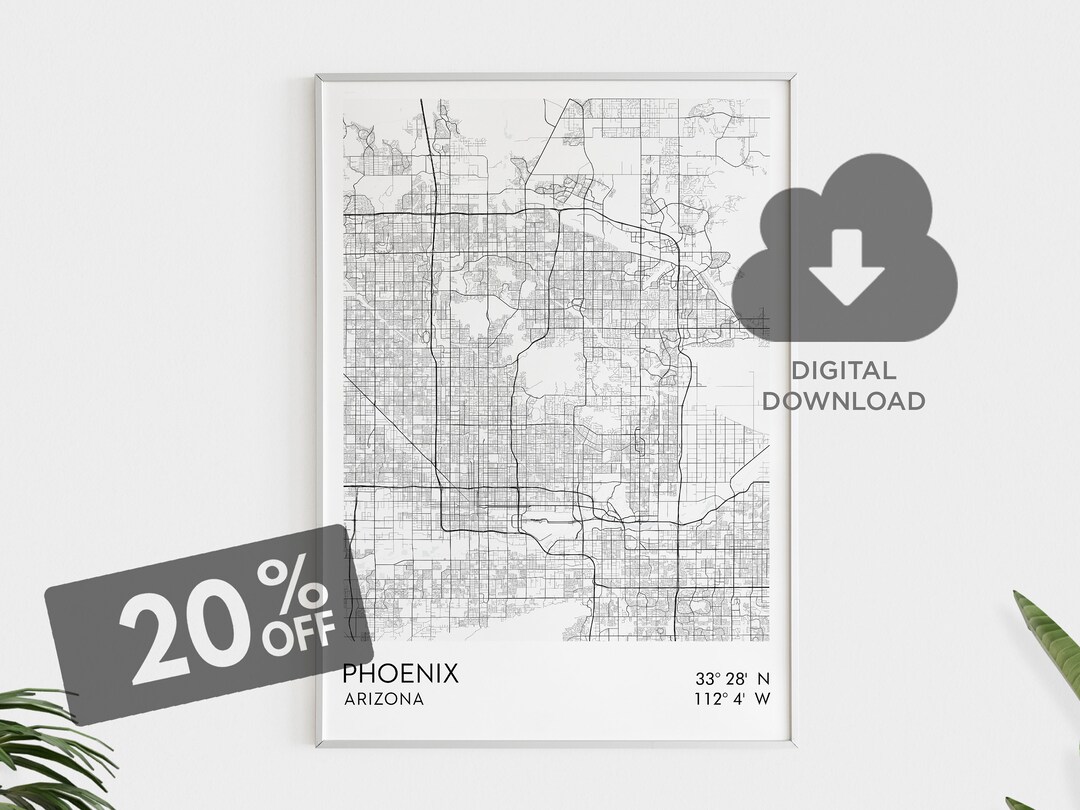 Phoenix City Map Download, Phoenix Location Map Print, Arizona State ...