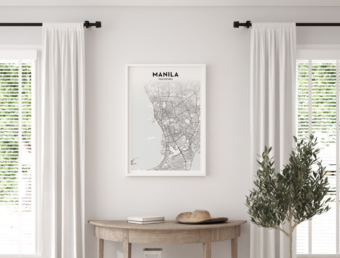 Manila Map Print, Manila Map Art, Philippines Poster, Manila Wall Art ...