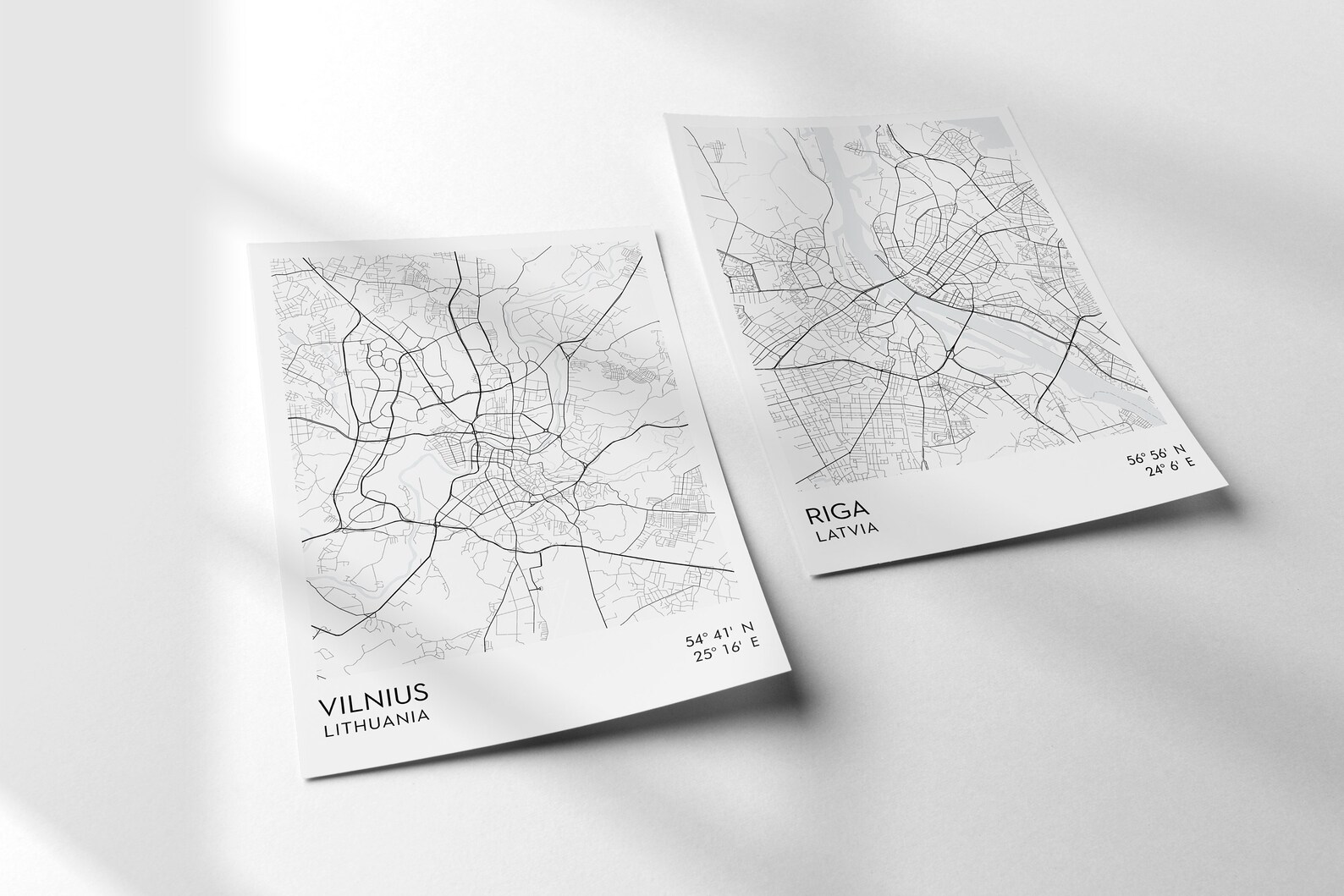 Vilnius City Map, Vilnius Wall Art, Lithuania Wall Art Print, Baltic ...