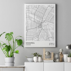 Winnipeg City Map Print, Canada Map Print, Winnipeg Art Print, Winnipeg ...