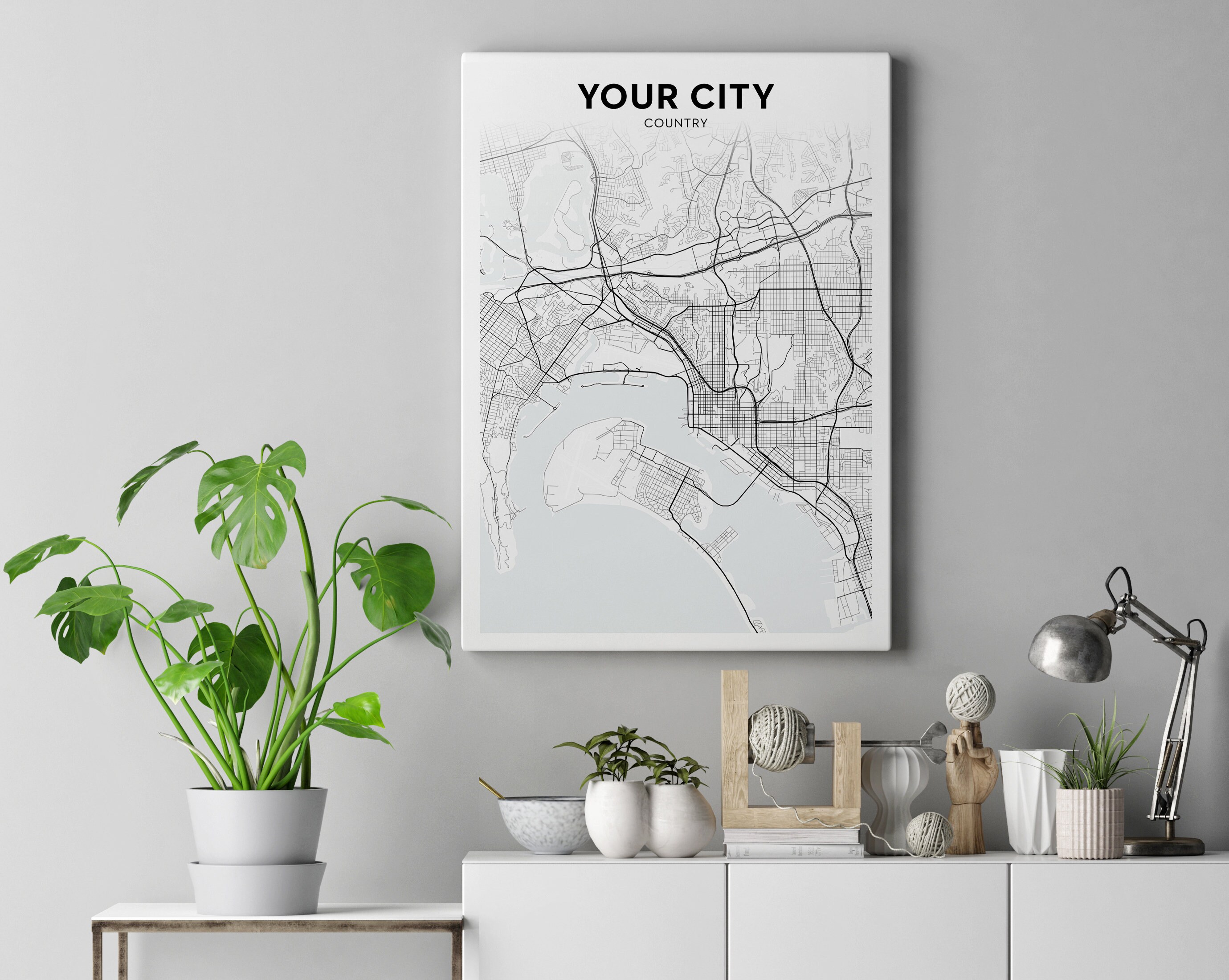 Custom City Map, Personalized Map City Map, Custom Map Print, Any City ...