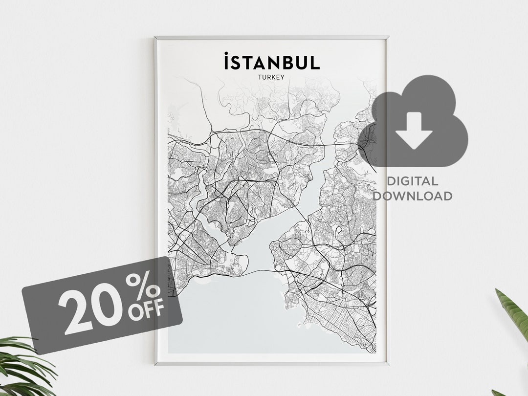İstanbul City Map Digital Download, İstanbul City Map Wall Art Gift for ...